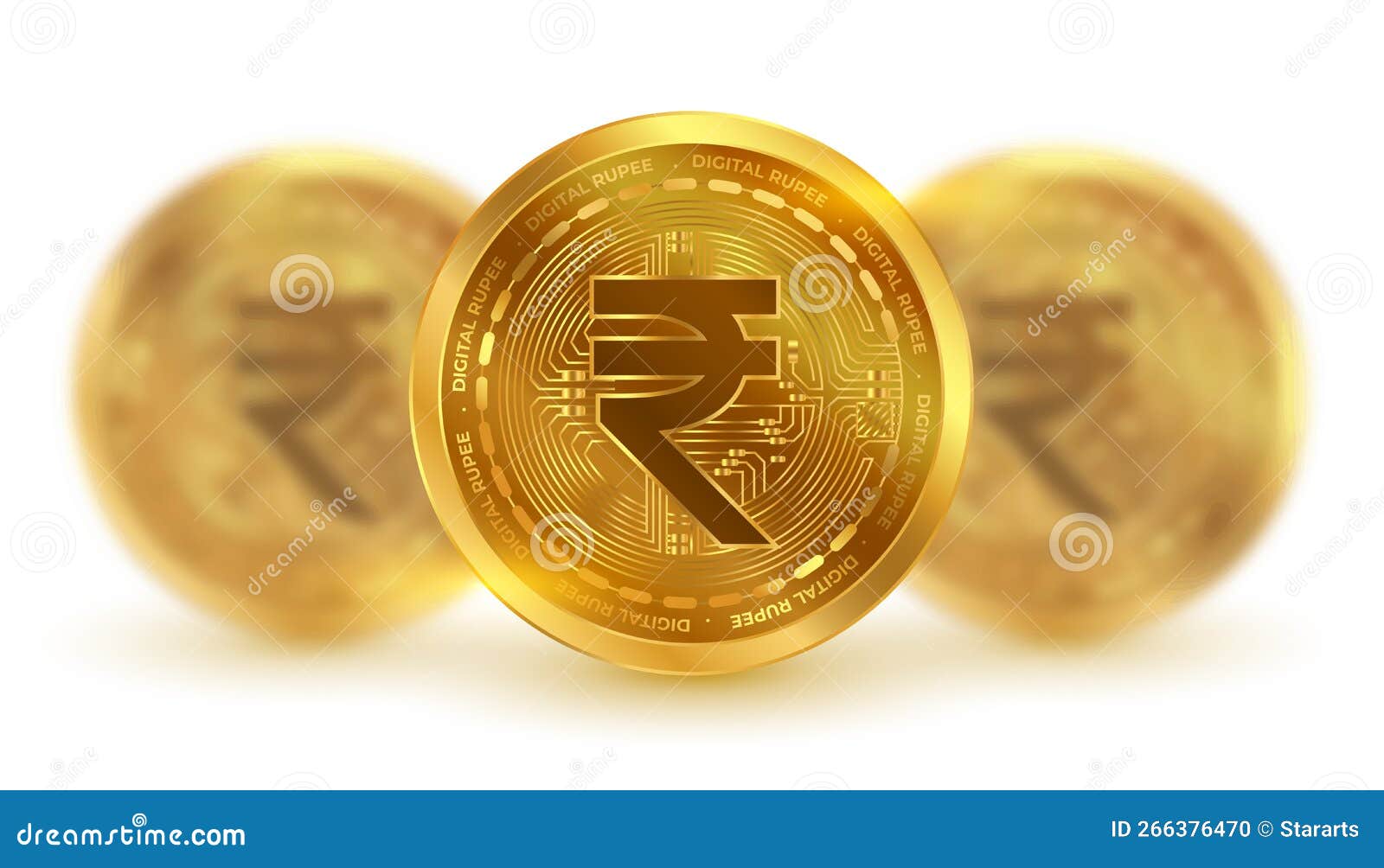 Digital Currency Inr Indian Rupee Coin Background in Blur Style Stock ...