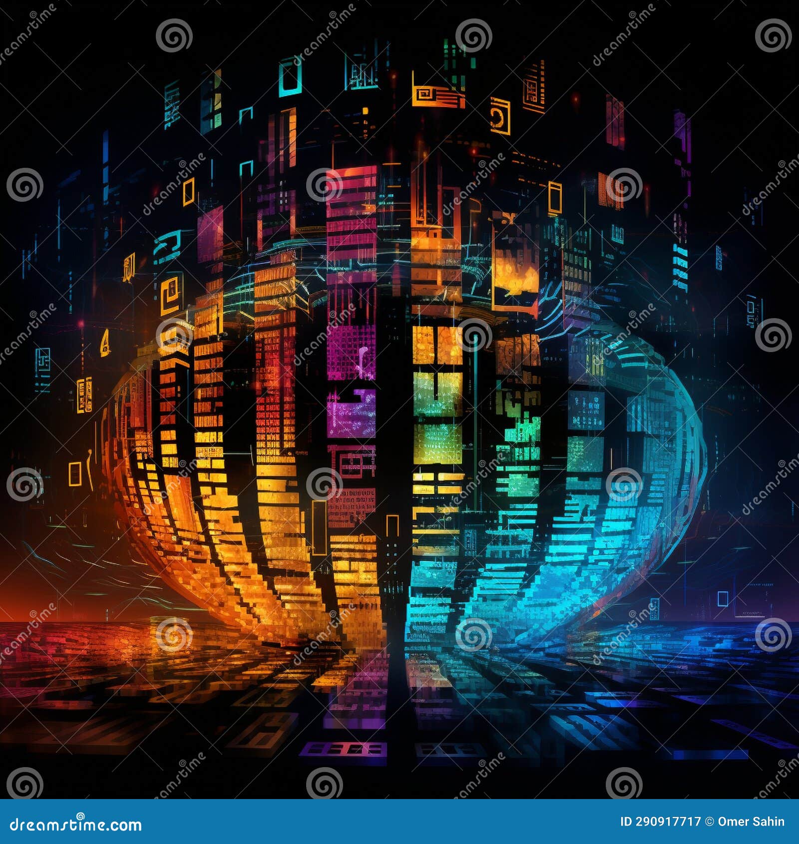 Digital Currency Matrix stock image. Image of world - 290917717