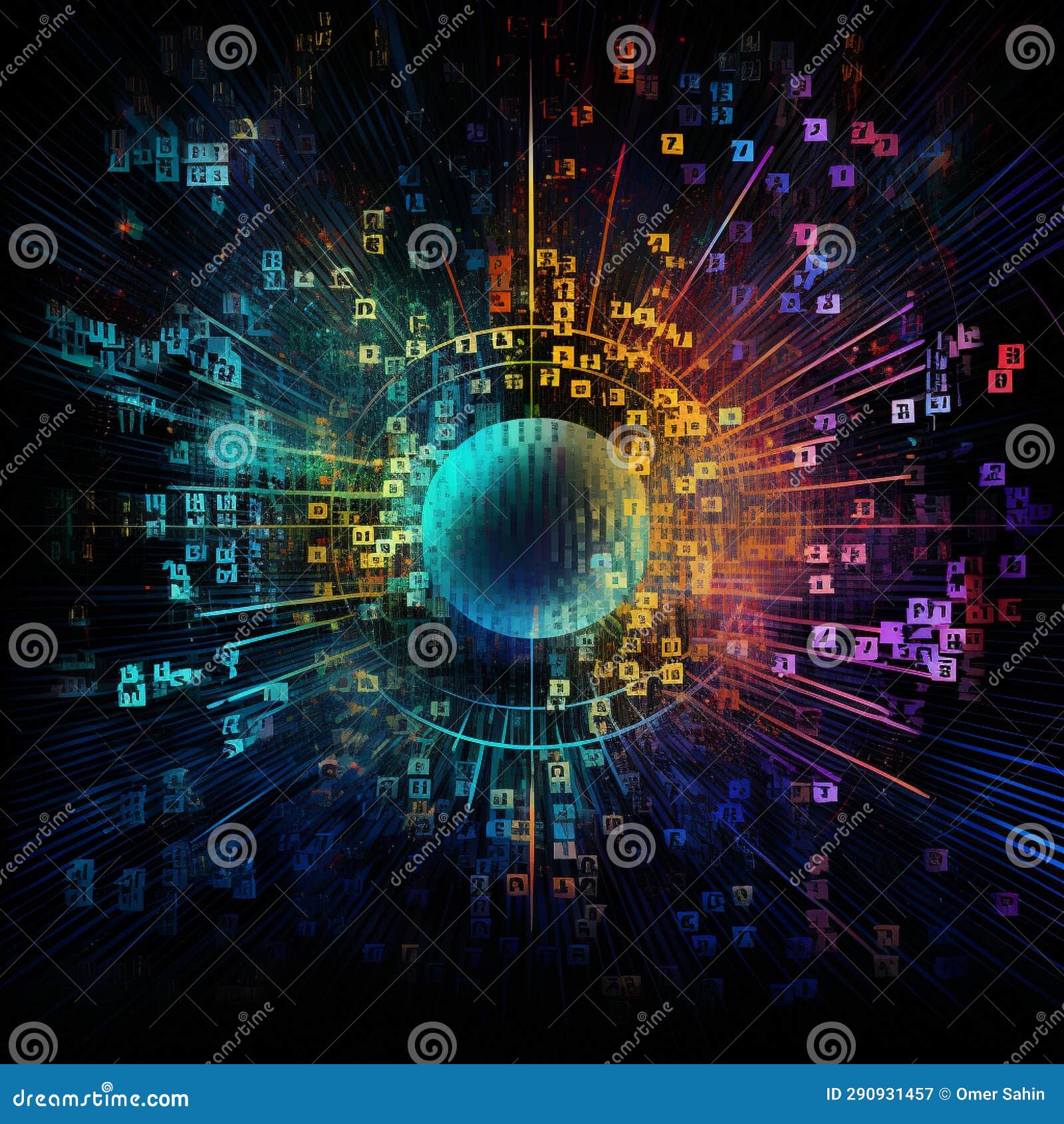 Digital Currency Matrix stock illustration. Illustration of finance ...