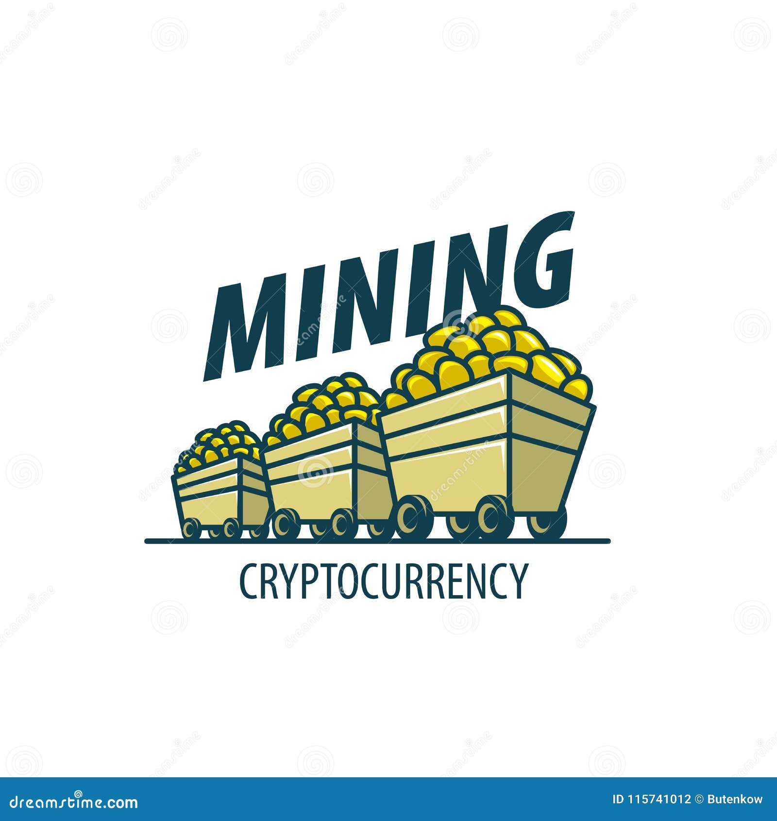 Digital currency mining stock vector. Illustration of cryptocurrency ...