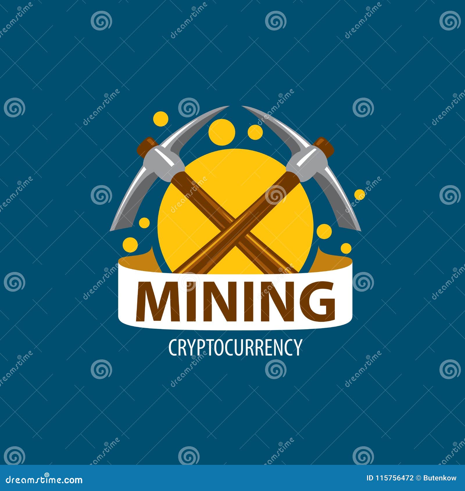 Digital currency mining stock vector. Illustration of mountain - 115756472