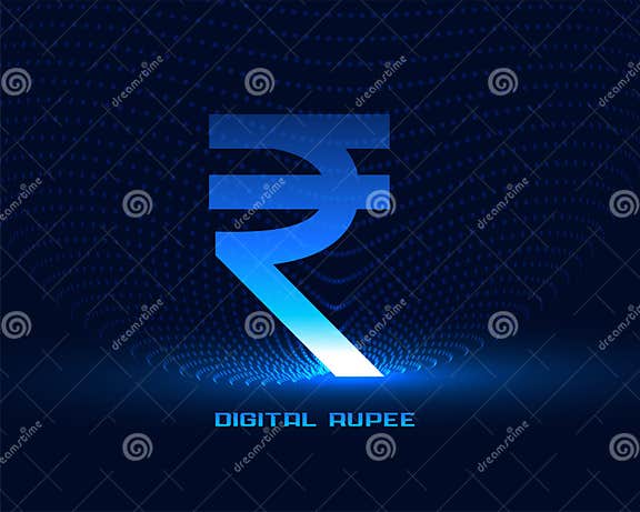 Digital Currency Symbol of Indian Rupee Background with Light Effect ...