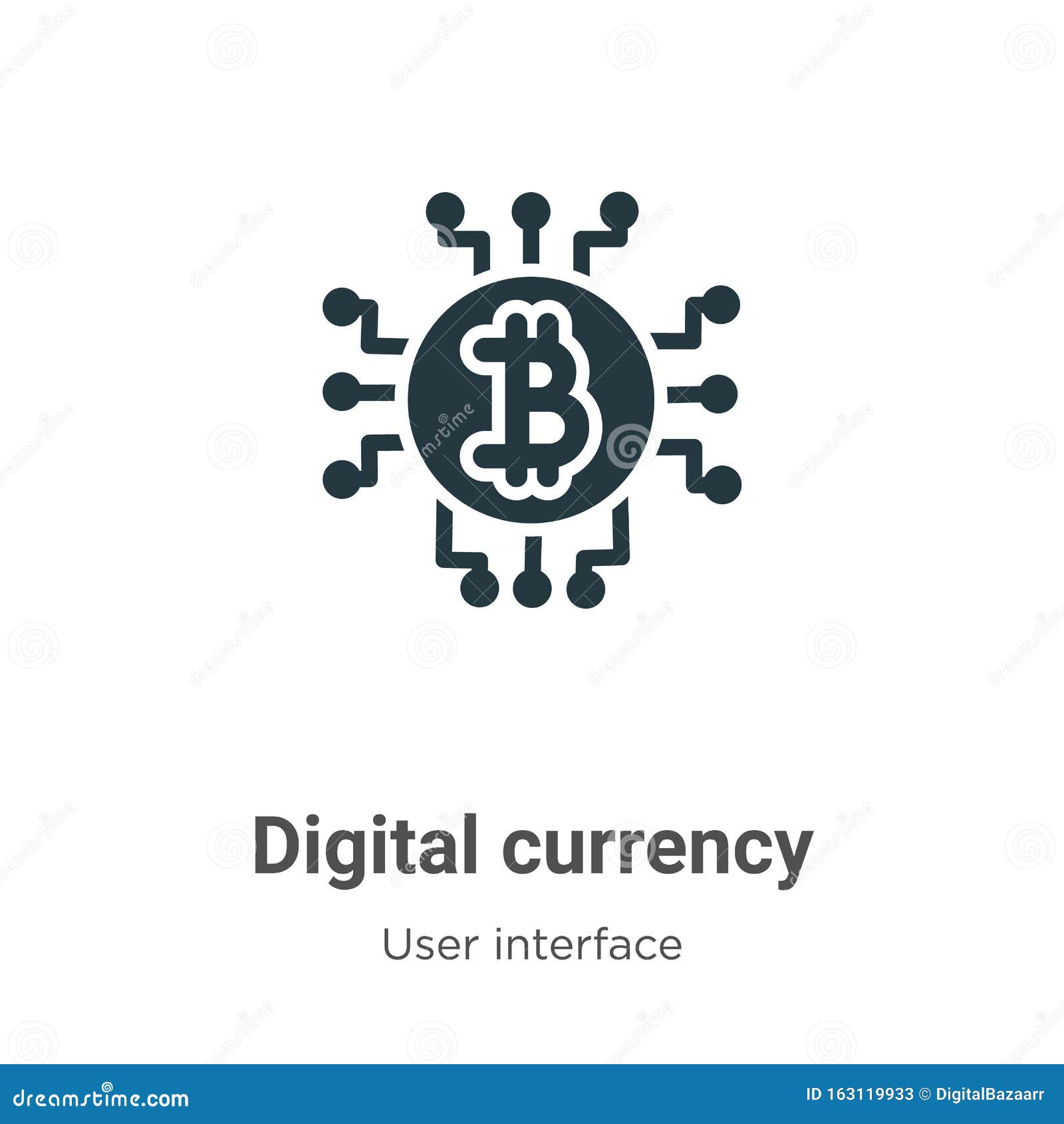 Digital Currency Vector Icon on White Background. Flat Vector Digital ...