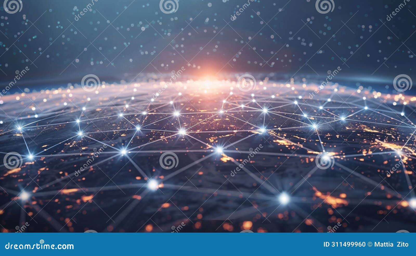 The Digital Curved Horizon Line on the Globe Stock Photo - Image of ...