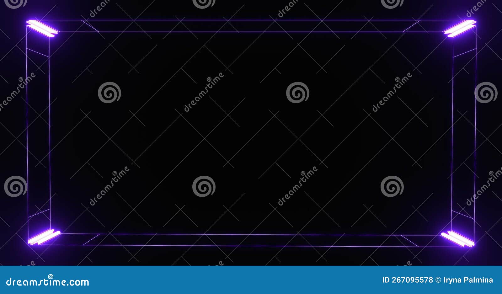 Digital Cyber Frame with Neon Backlight Background Stock Illustration ...