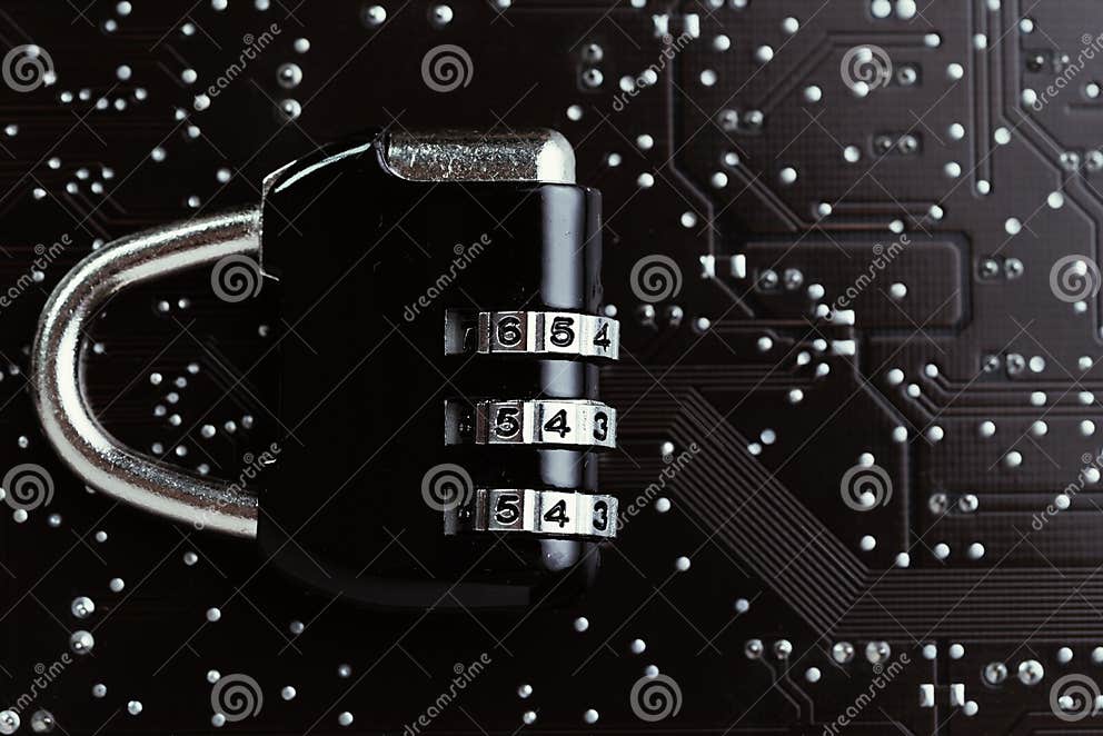 Digital Cyber Safety or Security Encryption Concept, Code Numbers on ...