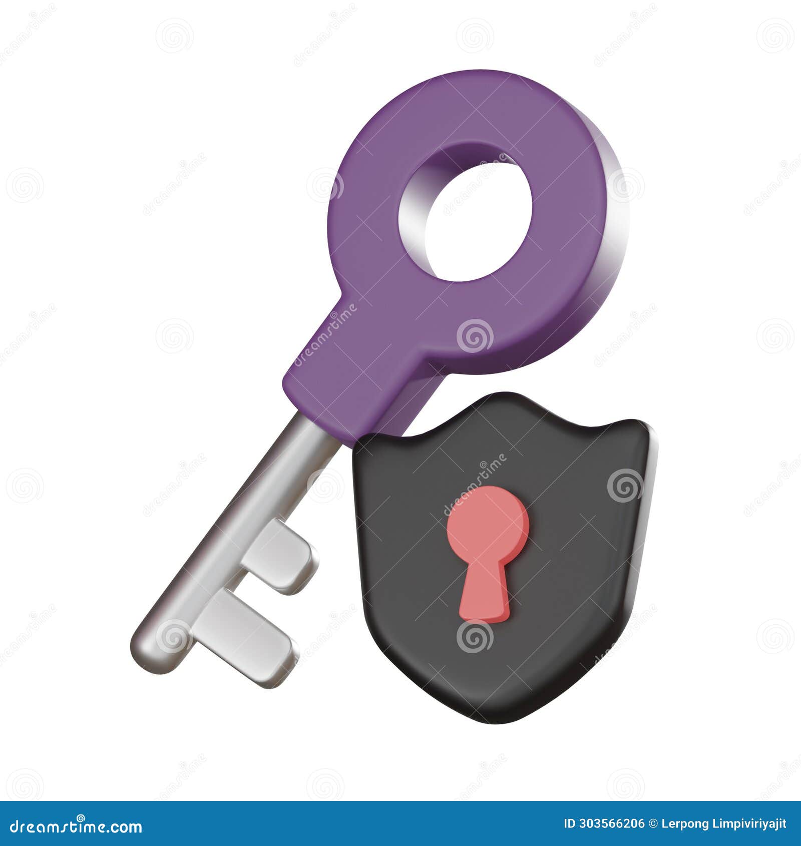 Digital Cyber Security Icon in Online Protection Symbol 3d Render Stock ...