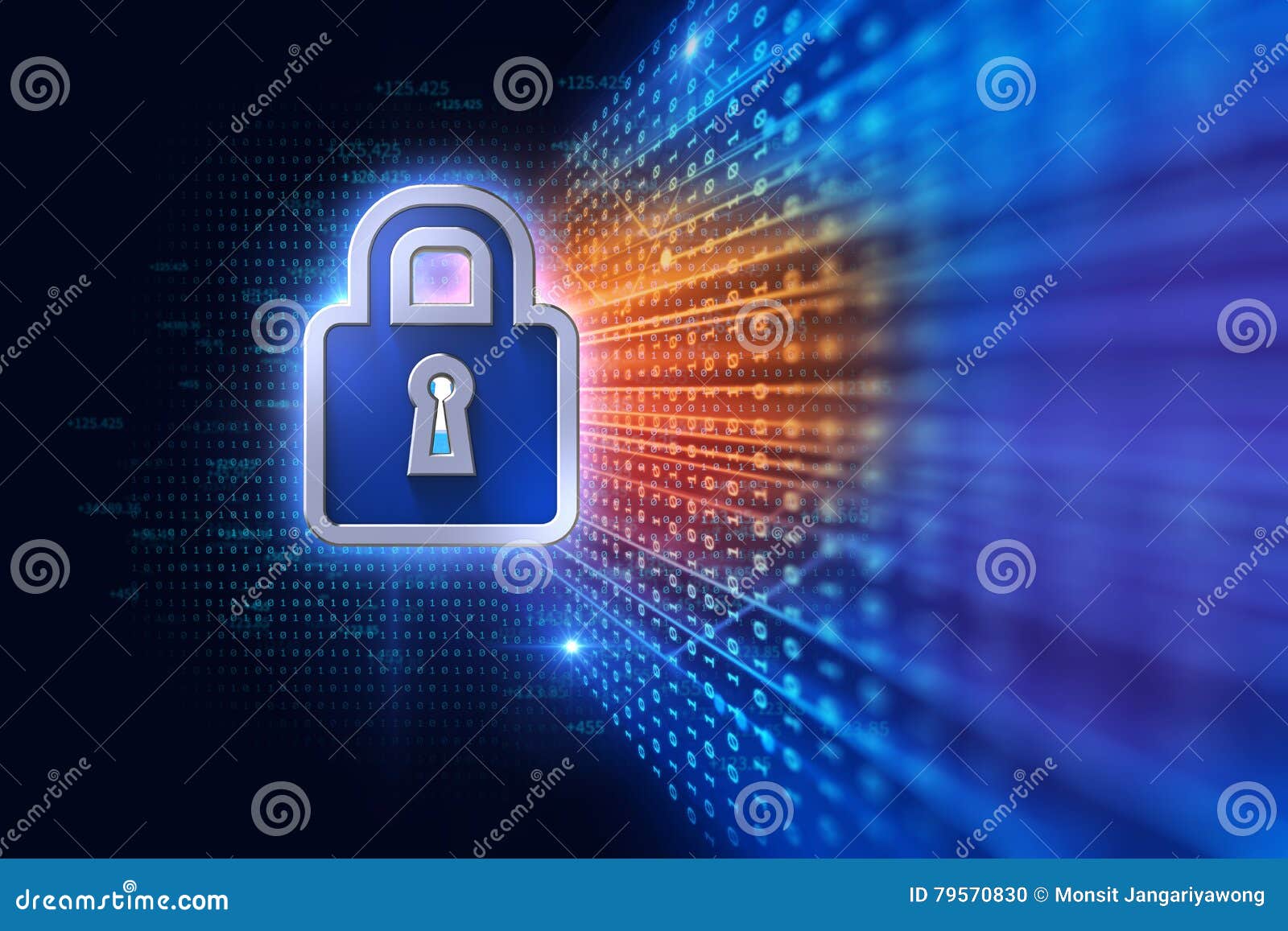 Digital Cyber Security System Concept 3d Illustration Stock ...