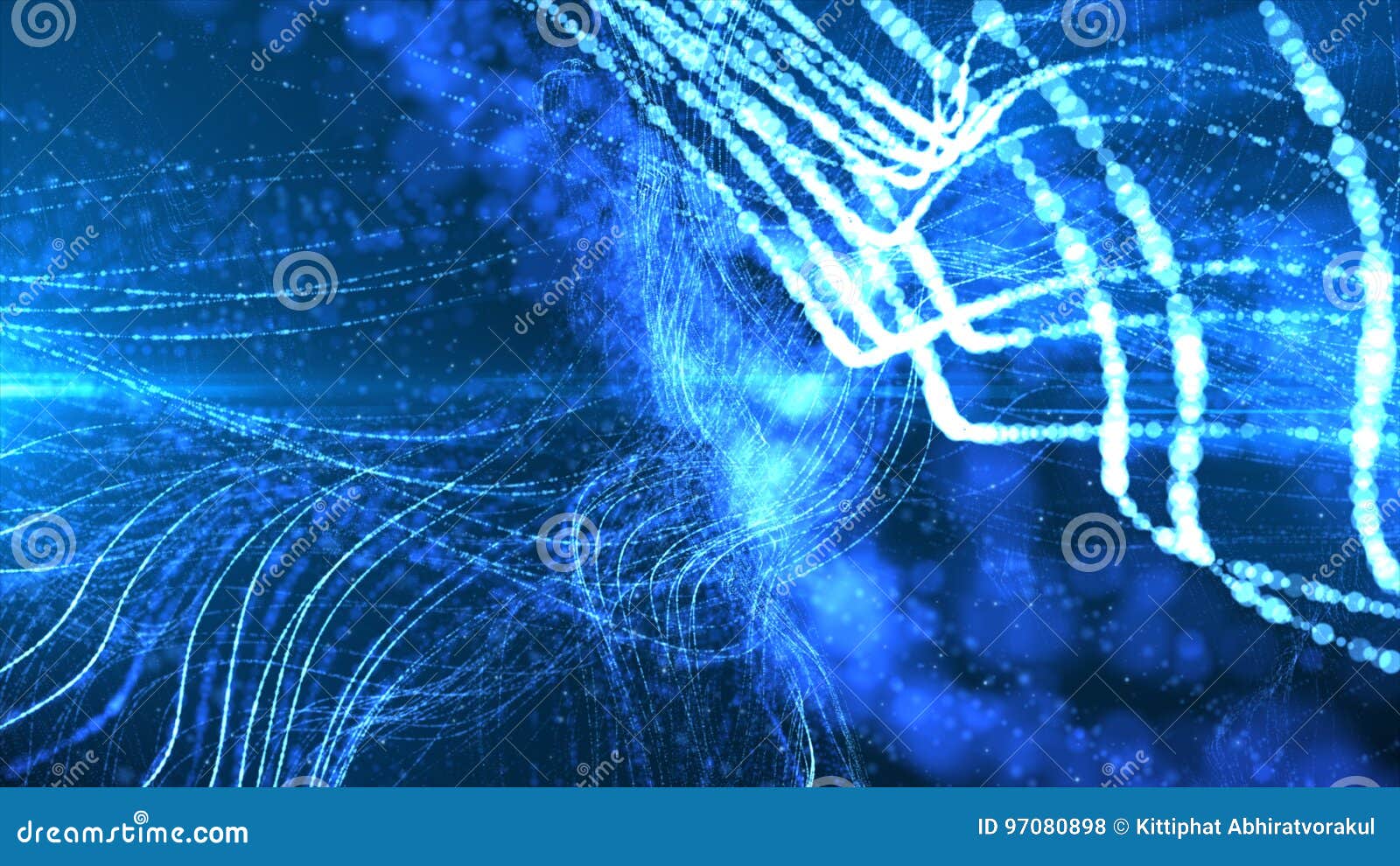 Digital Cyber Space Particles Stock Illustration - Illustration of data ...