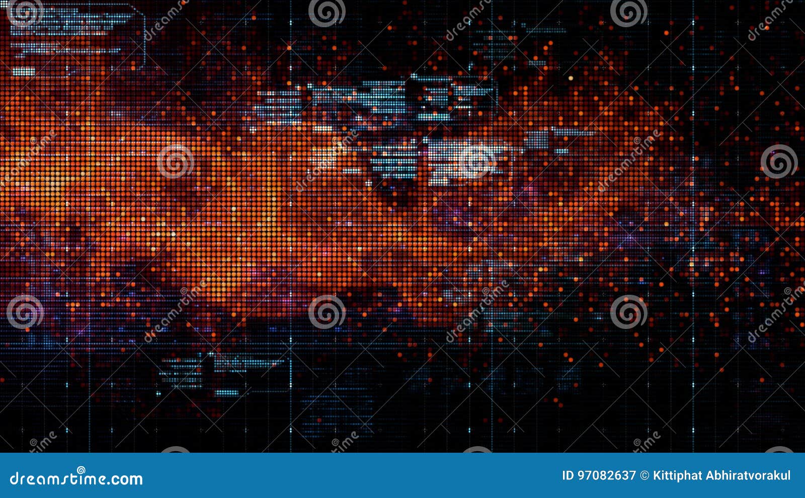 Digital Cyber Space Particles Stock Illustration - Illustration of ...
