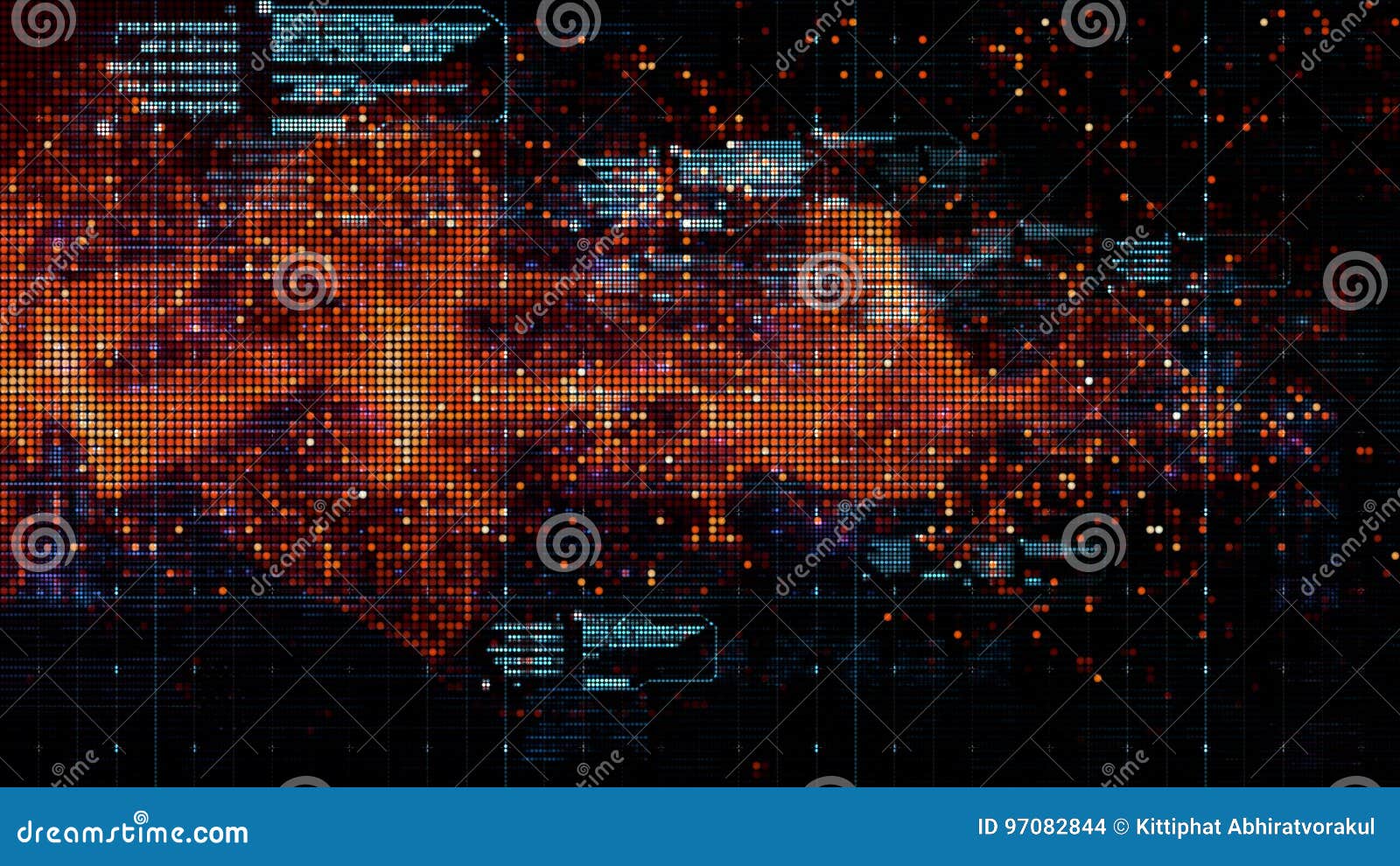 Digital Cyber Space Particles Stock Illustration - Illustration of ...