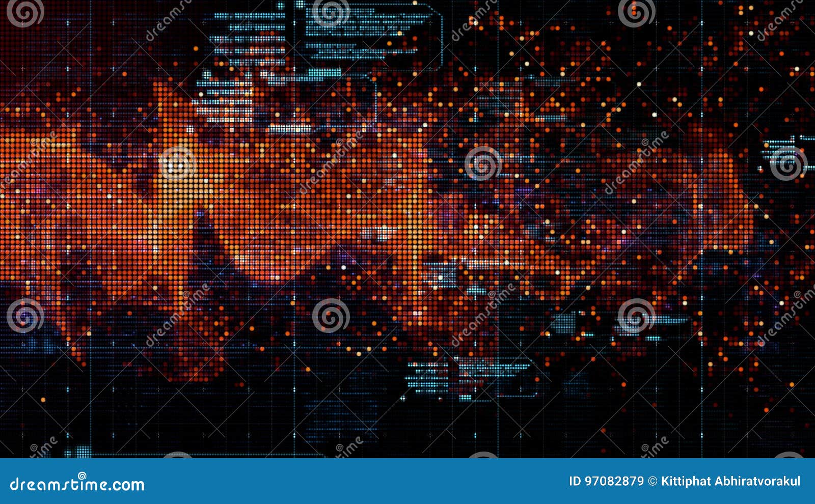 Digital Cyber Space Particles Stock Illustration - Illustration of ...