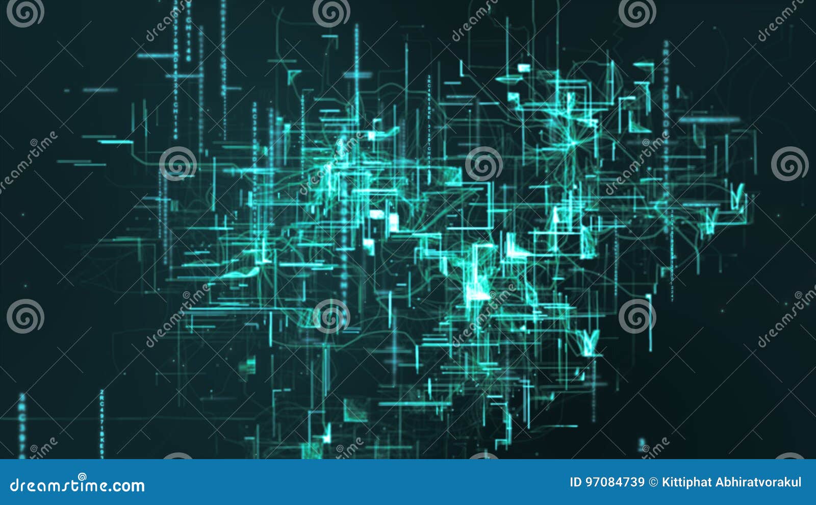Digital Cyber Space Particles Stock Illustration - Illustration of ...