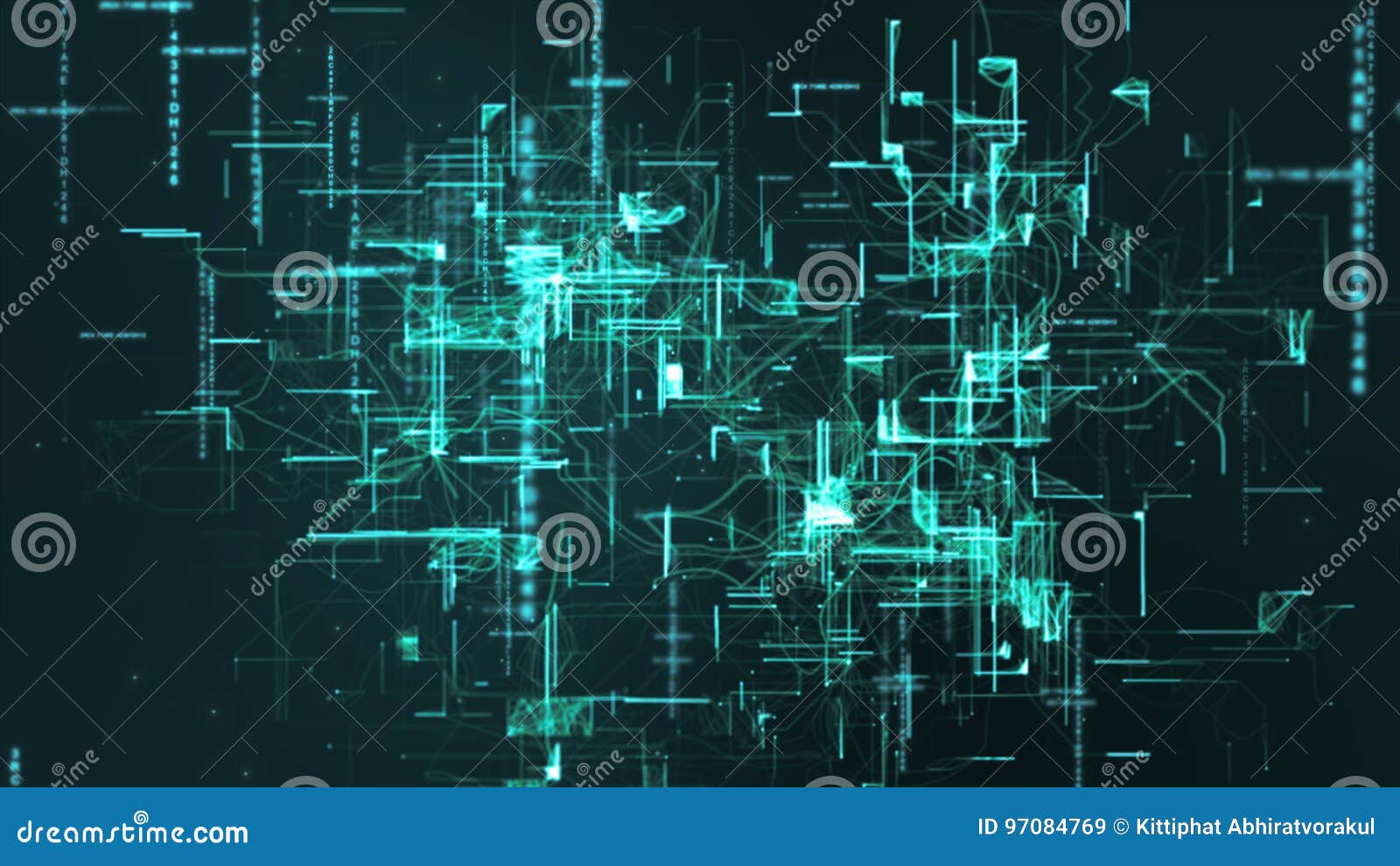 Digital Cyber Space Particles Stock Illustration - Illustration of dark ...
