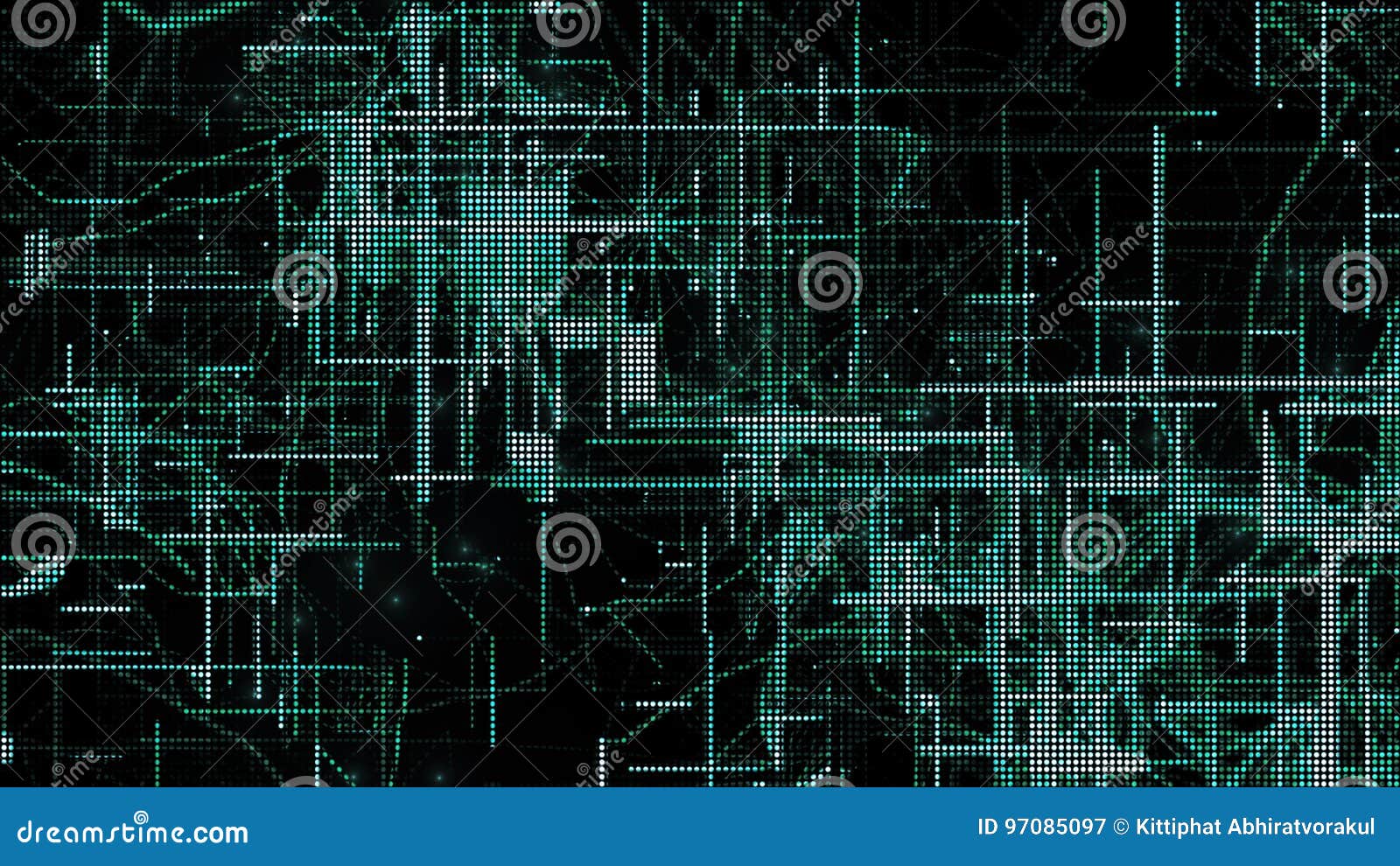 Digital Cyber Space Particles Stock Illustration - Illustration of ...