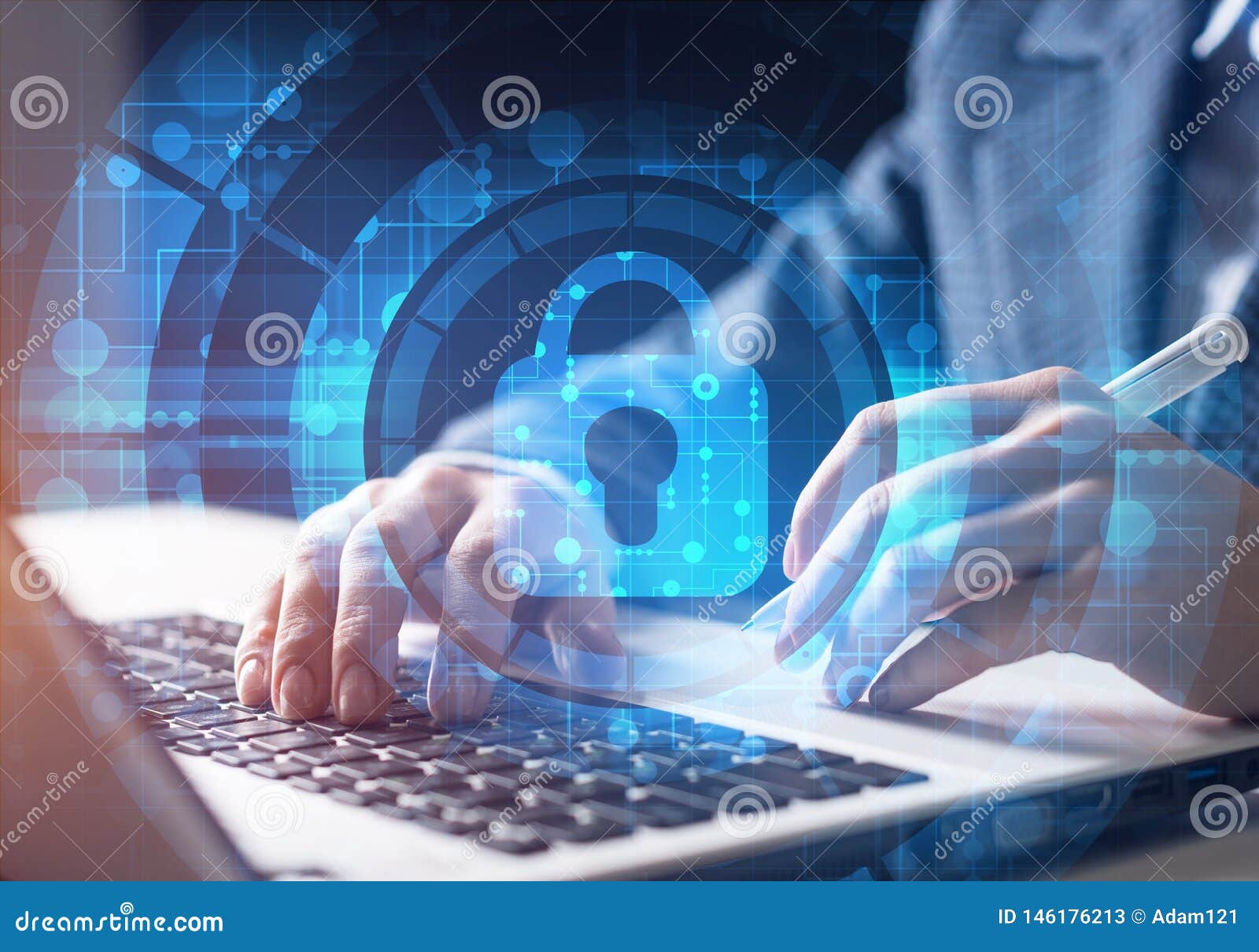 Digital Cybersecurity And Network Protection Stock Image Image Of