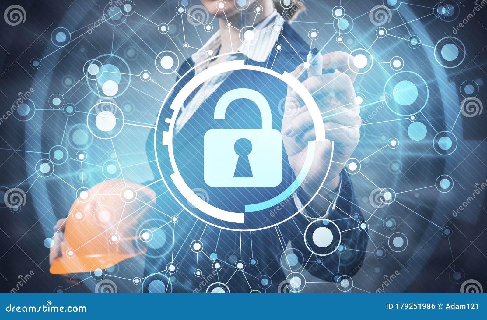 Digital Cybersecurity and Network Protection Stock Photo - Image of ...