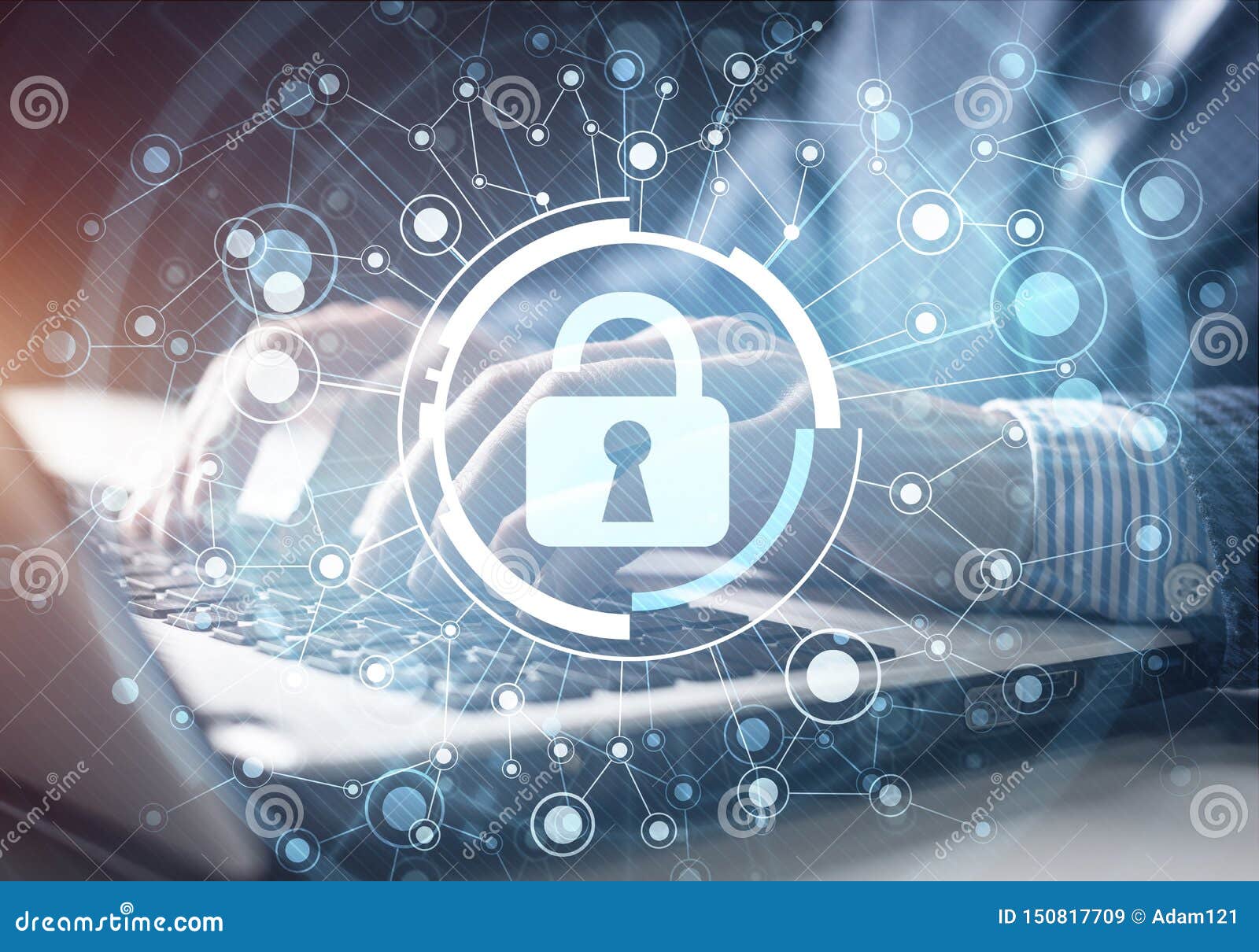 Digital Cybersecurity and Network Protection Stock Image - Image of ...