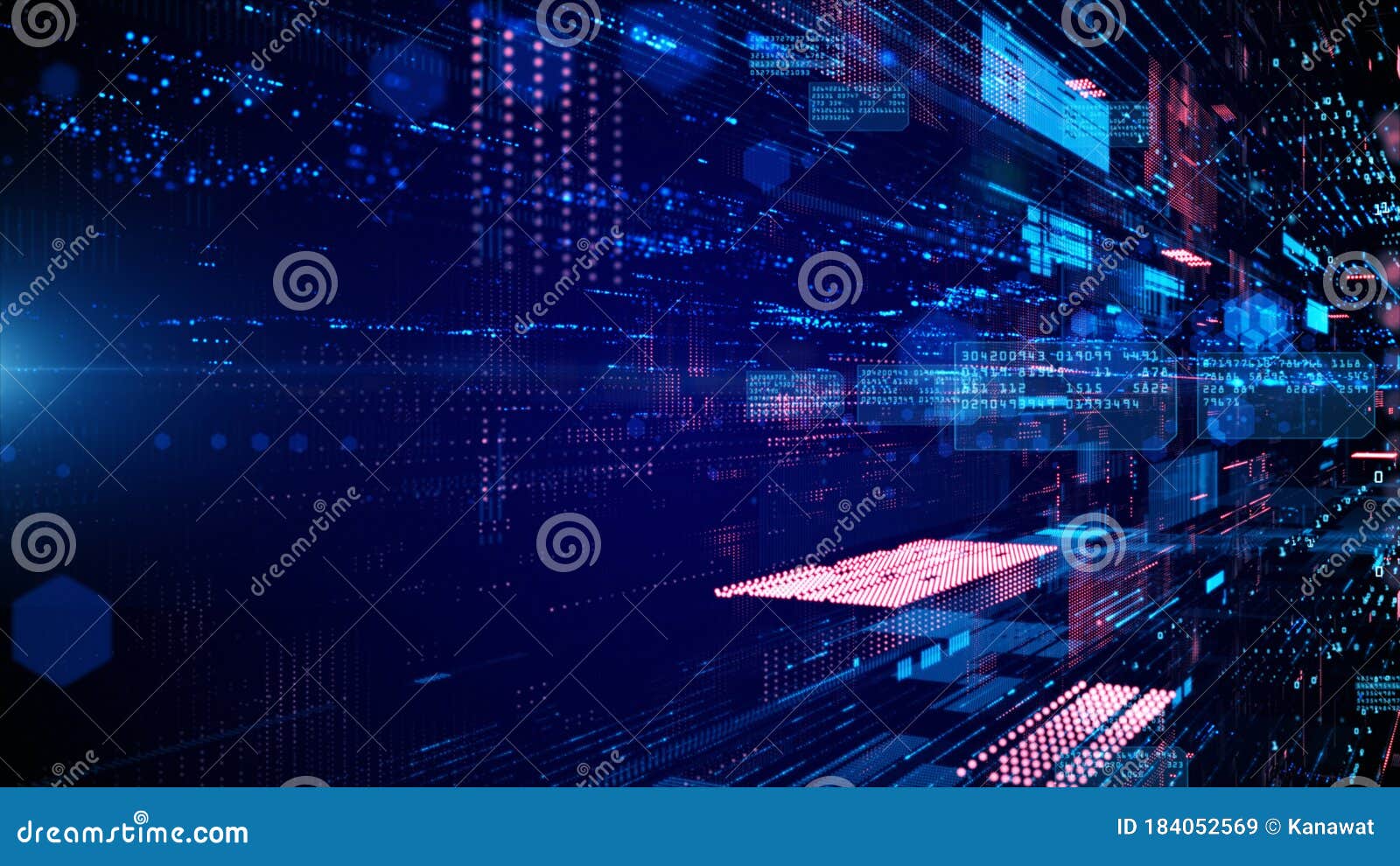 Digital Cyberspace and Data Network Connections. Transfer Digital Data ...