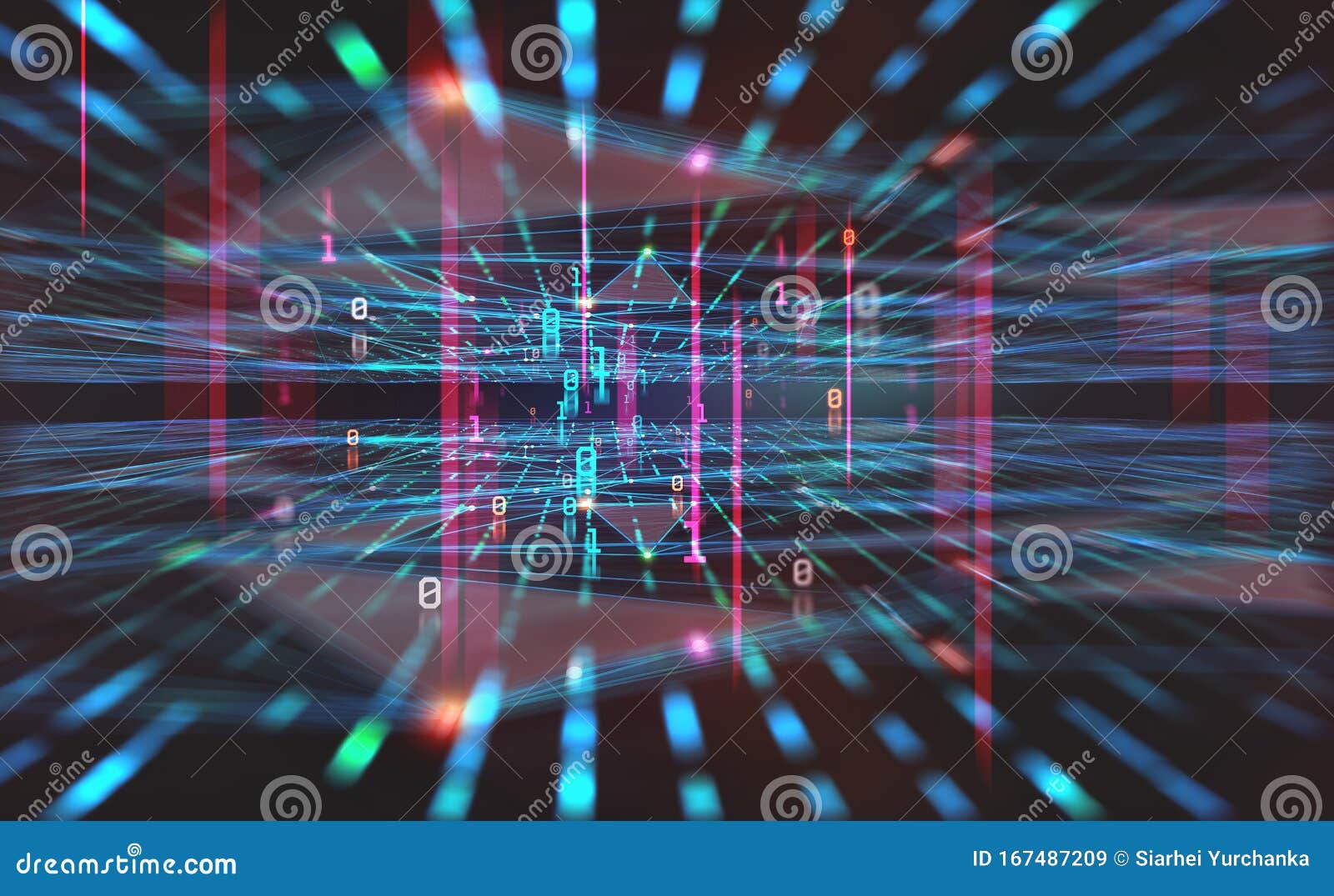 Digital Cyberspace. Network and Global Database Stock Illustration ...