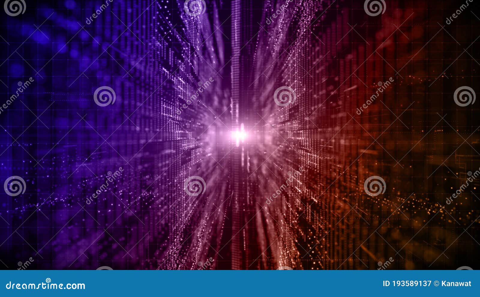 Digital Cyberspace with Particles and Digital Data Network Connections ...