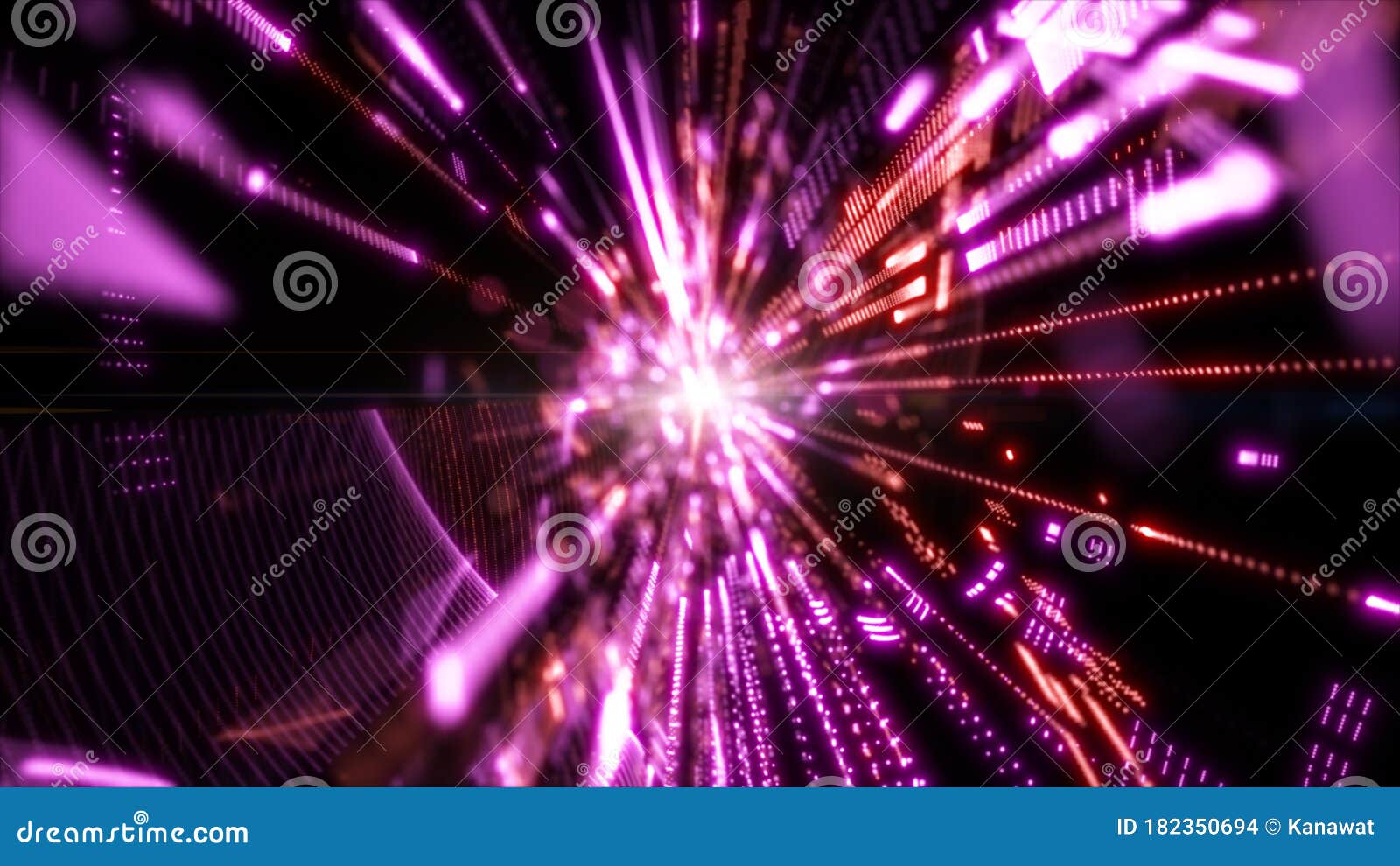 Digital Cyberspace with Particles and Technology Digital Network ...