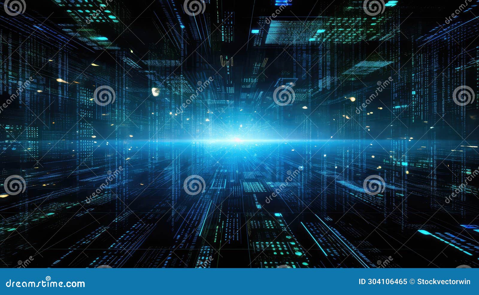 Digital Cyberspace Tech Background Stock Illustration - Illustration of ...