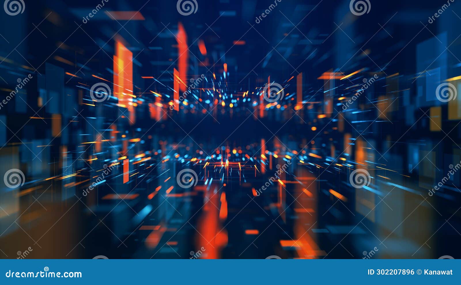 Digital Cyberspace Technology Abstract Background with Squares and ...