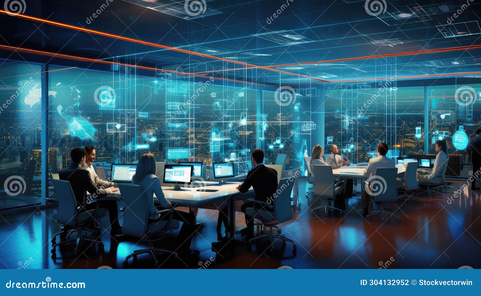 Digital Cyberspace Technology Background Stock Illustration ...