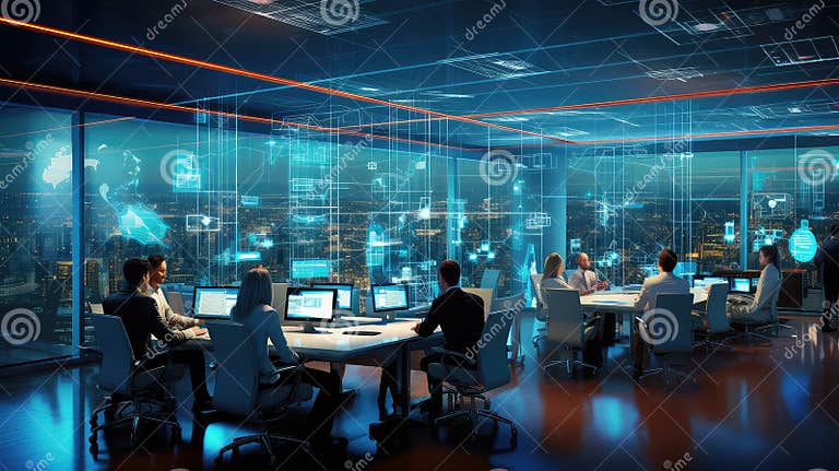 Digital Cyberspace Technology Background Stock Illustration ...