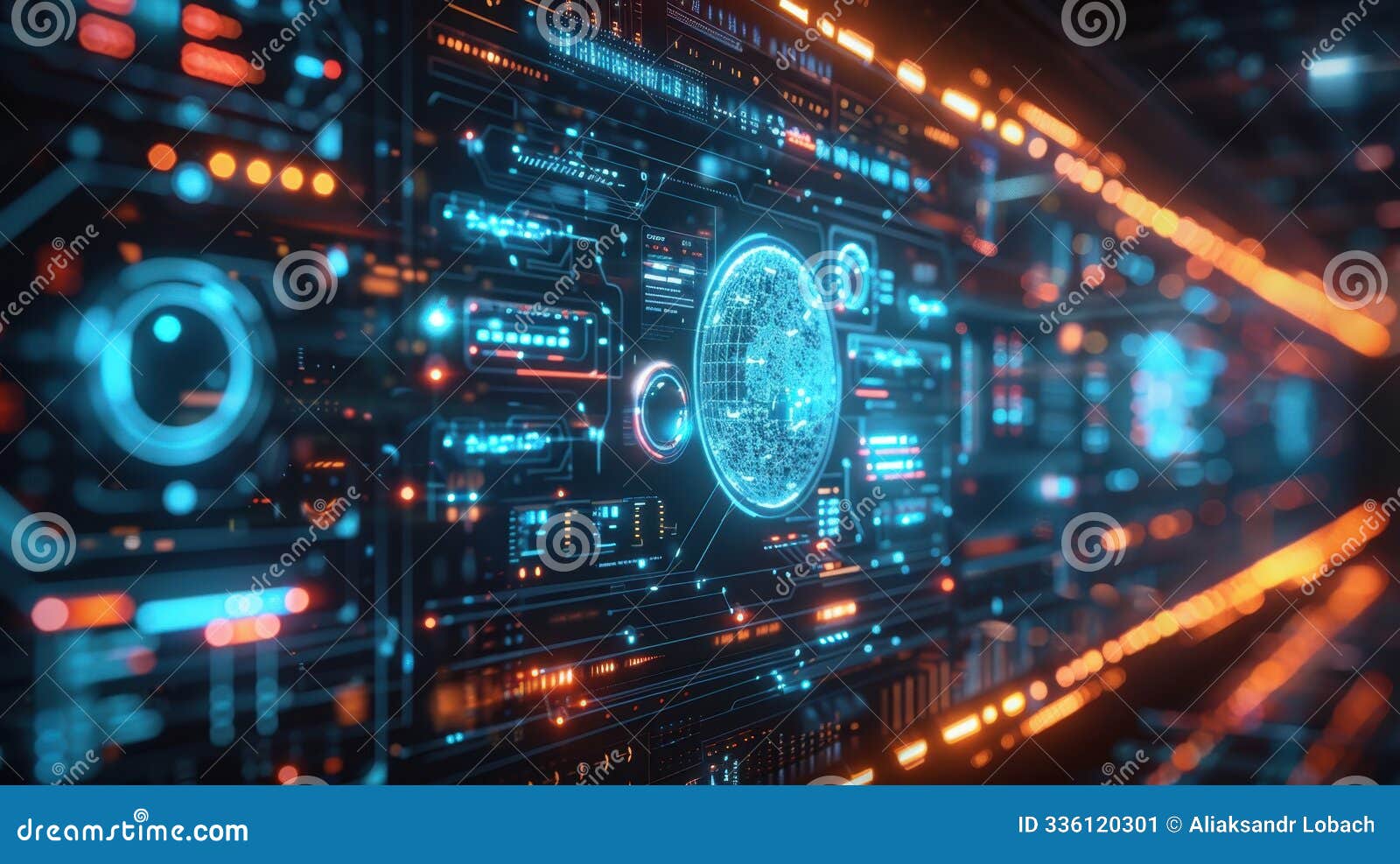 Digital Cyberspace Technology Connecting To a Data Transmission Network ...