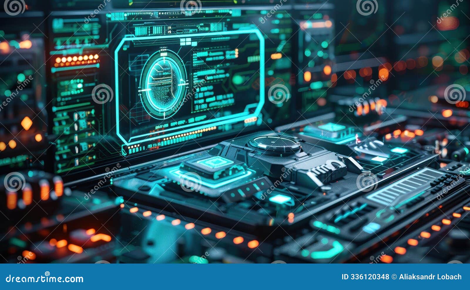 Digital Cyberspace Technology Connecting To a Data Transmission Network ...