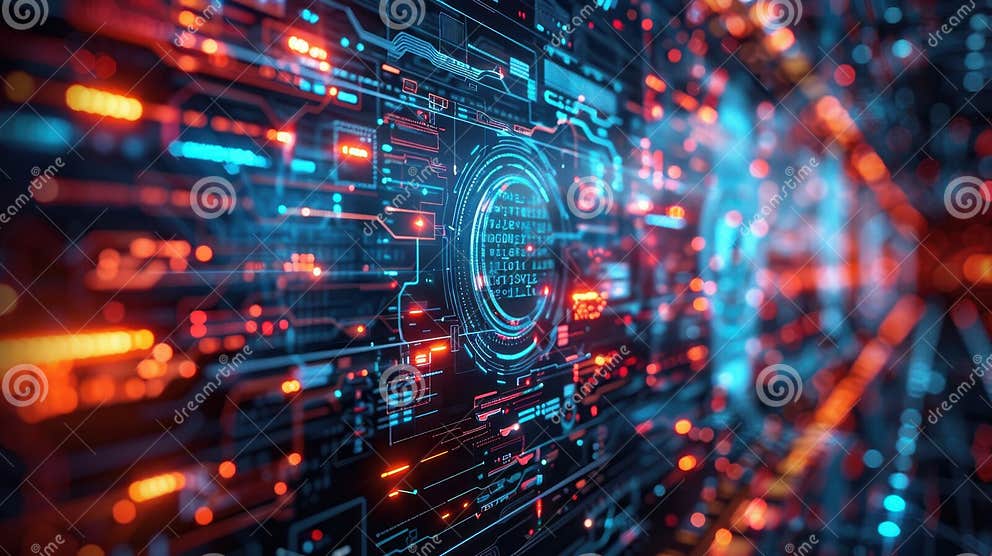 Digital Cyberspace Technology Connecting To a Data Transmission Network ...