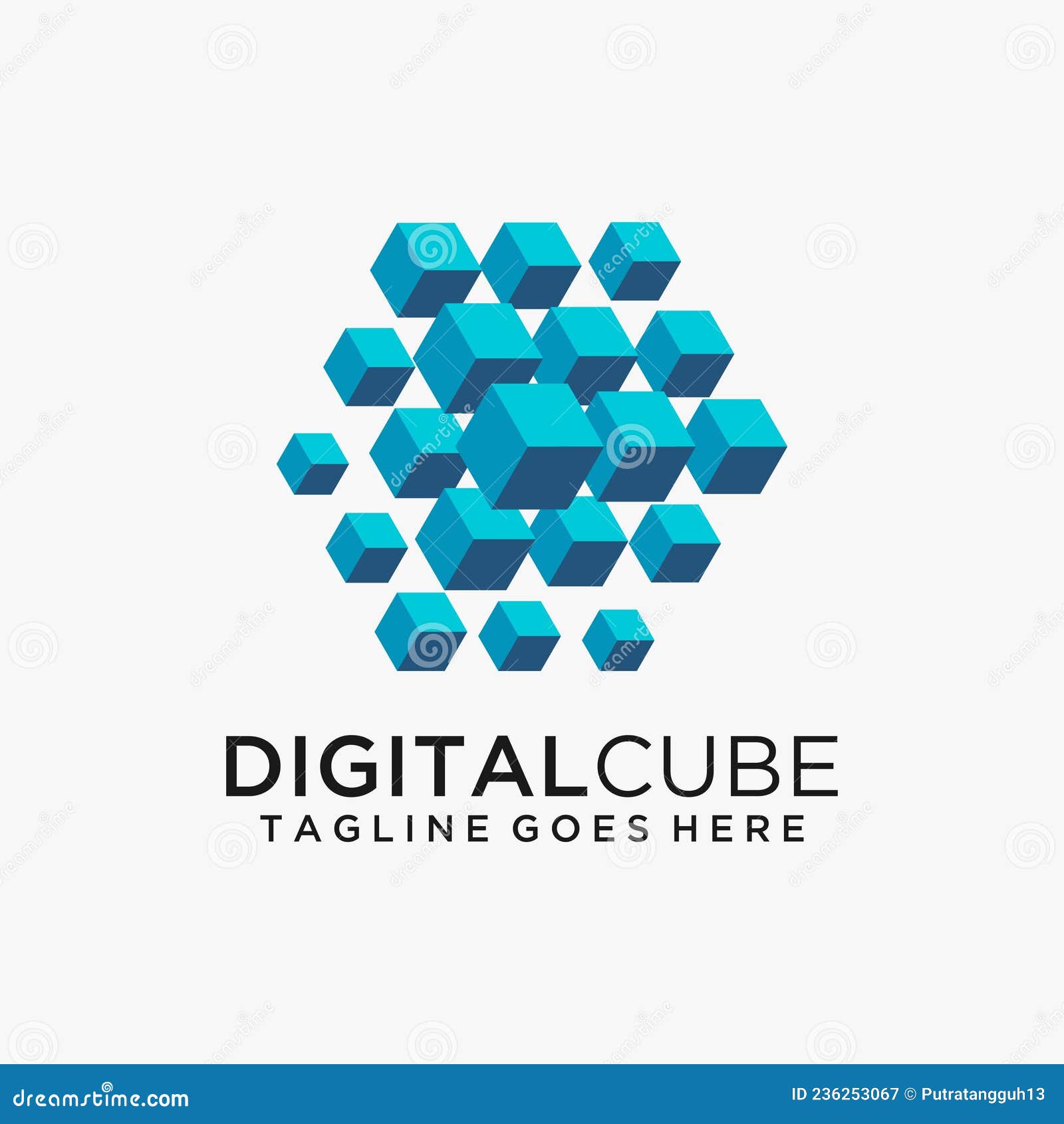 Digital 3d Cube Logo Design Stock Vector - Illustration of information ...