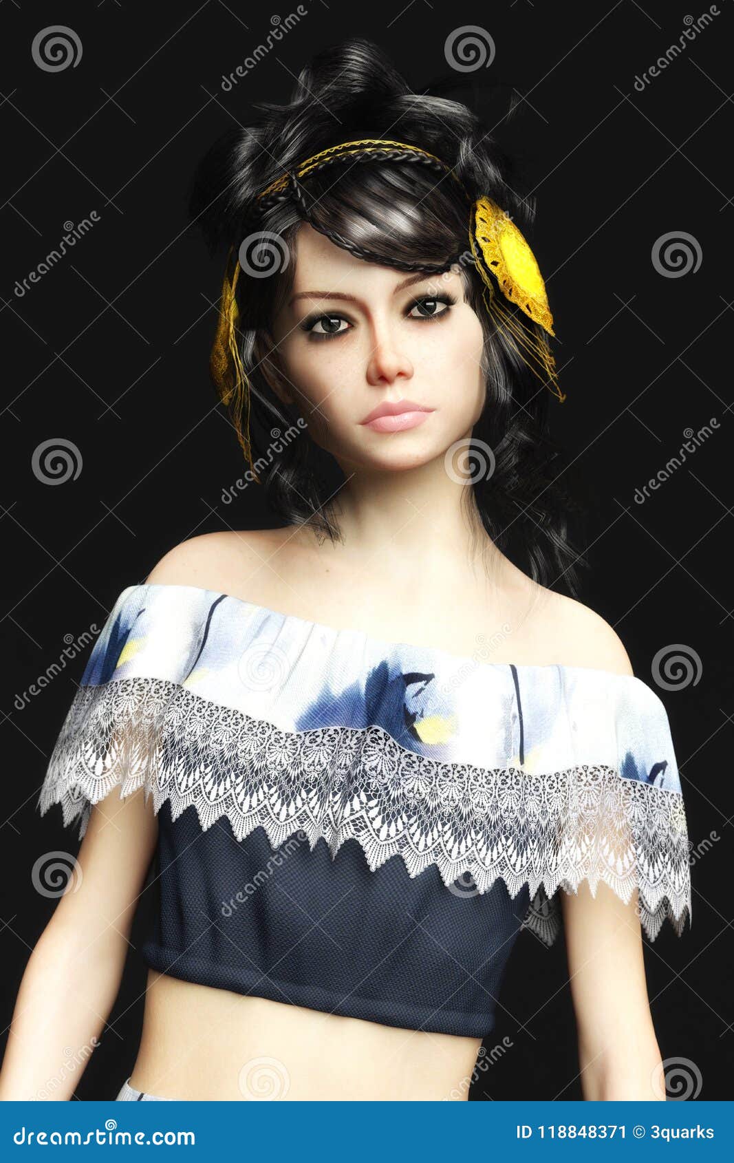 3d Illustration of an Attractive Woman, Digital Model Stock ...