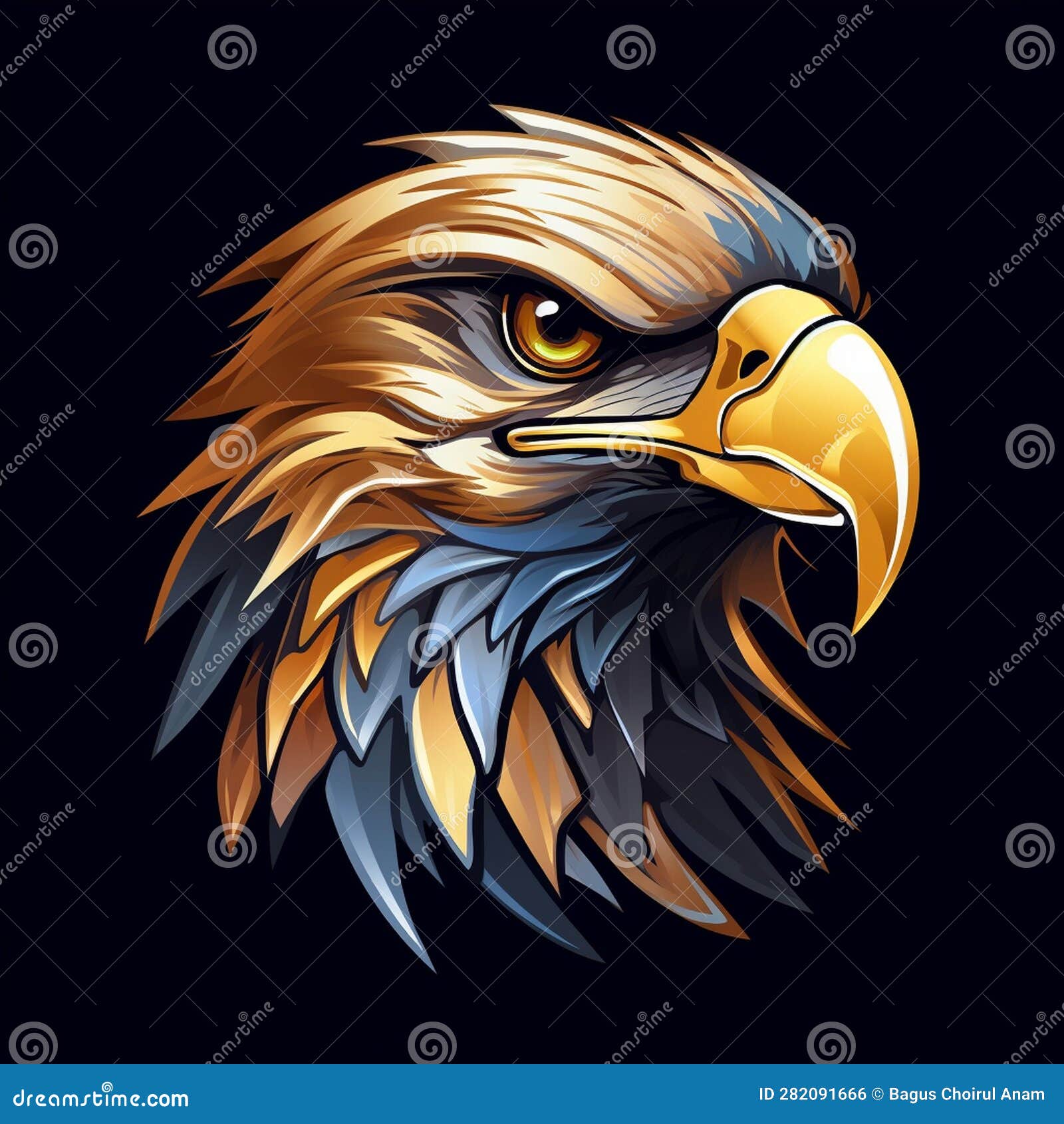 Digital 2D Illustration of Eagle Logo Stock Illustration - Illustration ...