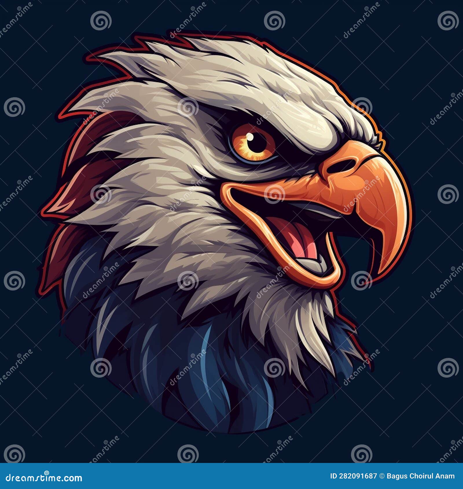 Digital 2D Illustration of Eagle Logo Stock Illustration - Illustration ...