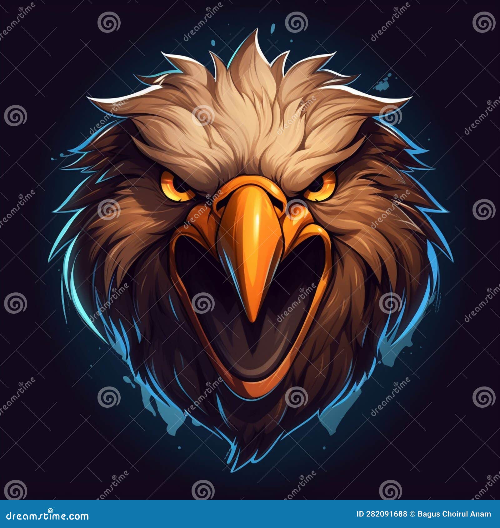 Digital 2D Illustration of Eagle Logo Stock Illustration - Illustration ...