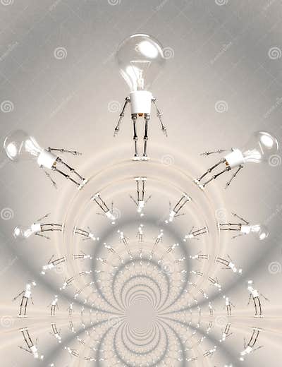3D Illustration of a Light Bulb Guy Stock Illustration - Illustration ...
