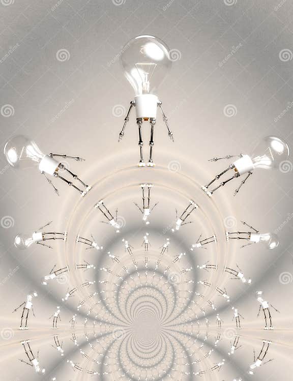 3D Illustration of a Light Bulb Guy Stock Illustration - Illustration ...