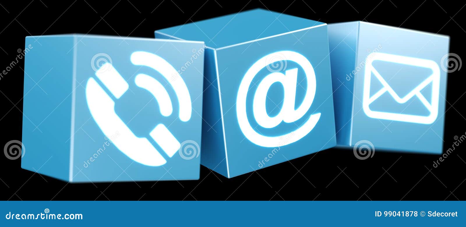 Digital 3D Printed Plastic Cube Contact Icon 3D Rendering Stock ...