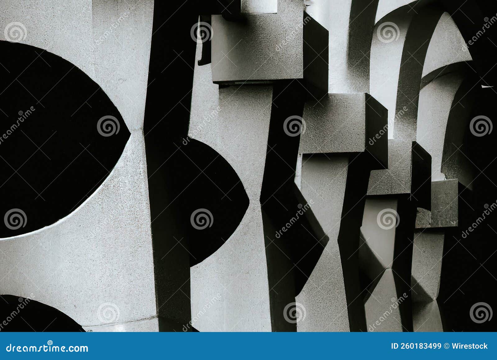 Digital 3D Render of an Abstract Building Facade with Structural ...