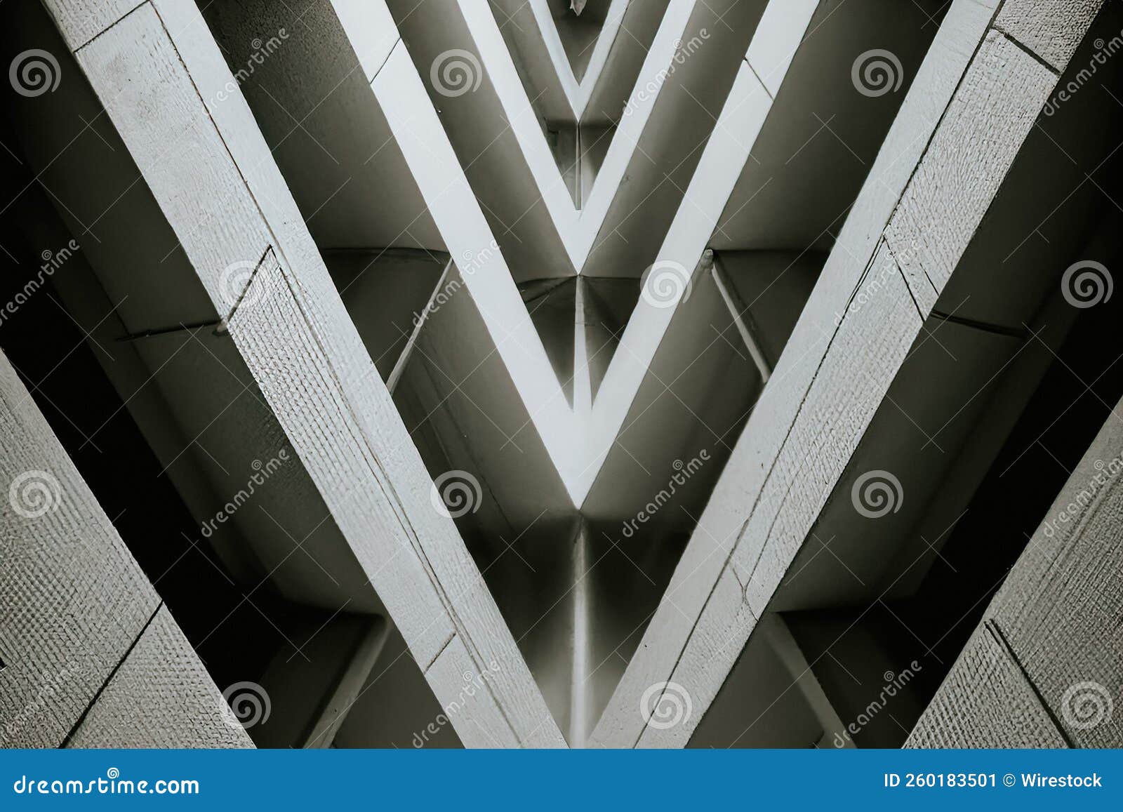Digital 3D Render of an Abstract Building Facade with Structural ...