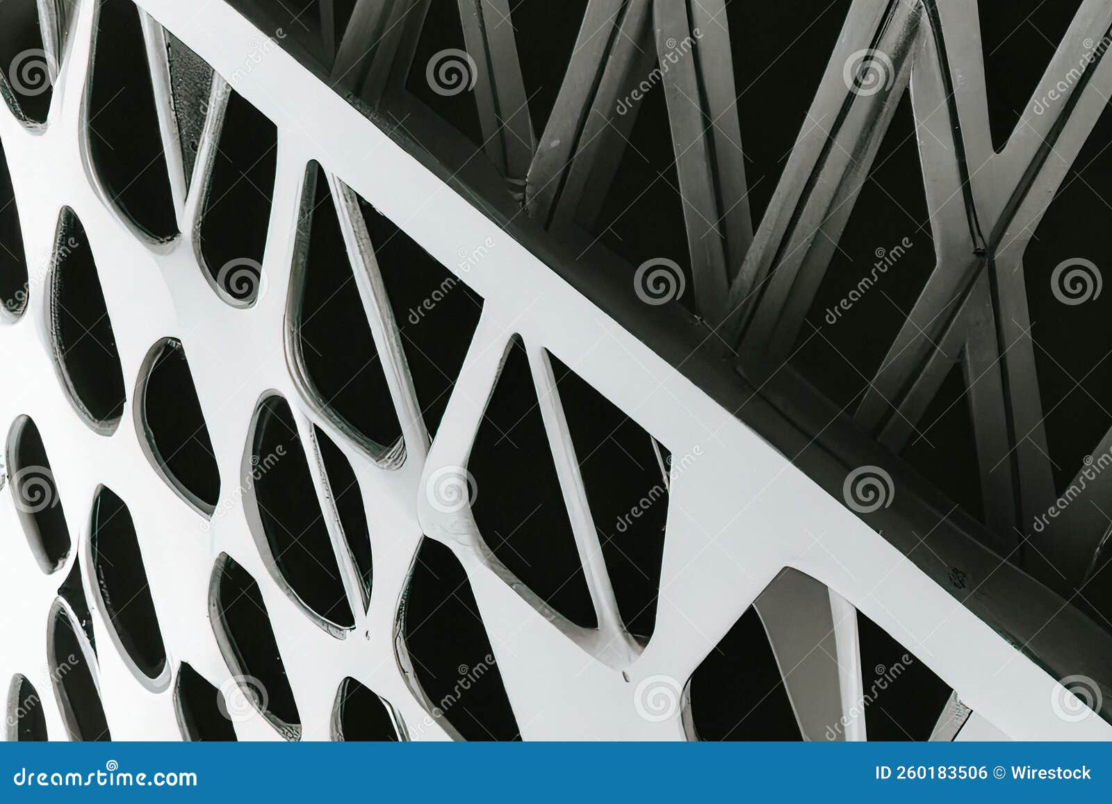 Digital 3D Render of an Abstract Building Facade with Structural ...