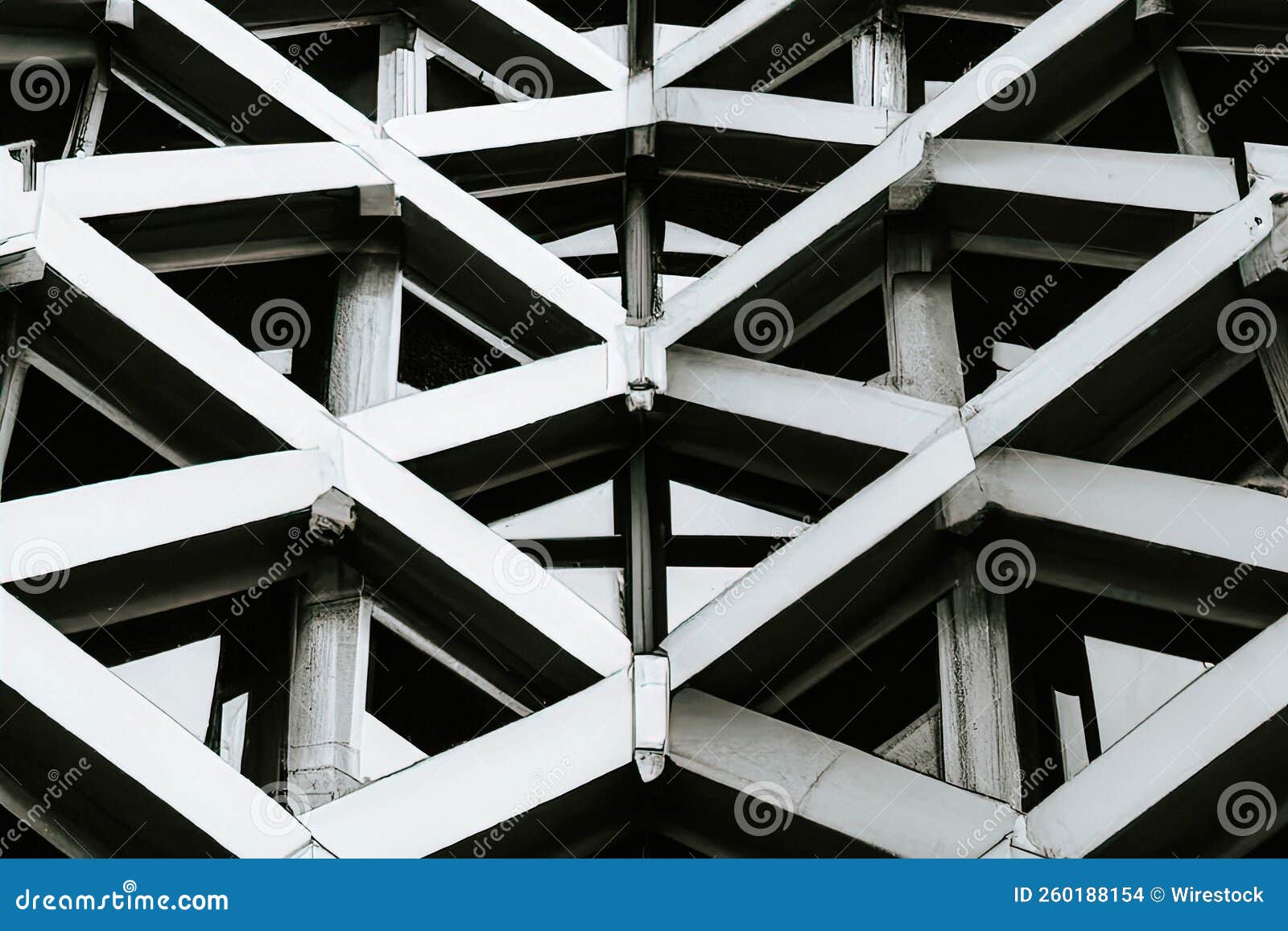 Digital 3D Render of an Abstract Building Facade with Structural ...