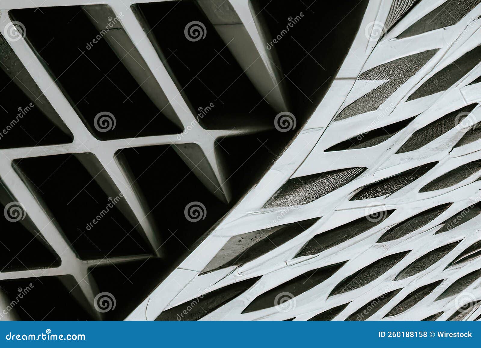 Digital 3D Render of an Abstract Building Facade with Structural ...