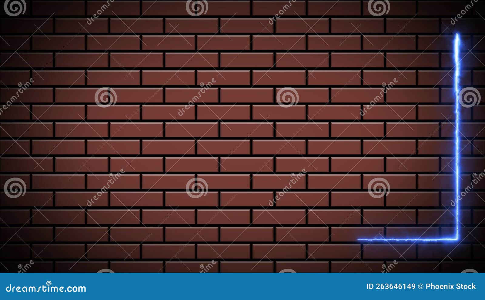 Digital 3d Rendering Abstract Retro-style Neon Sign on a Brick Wall ...