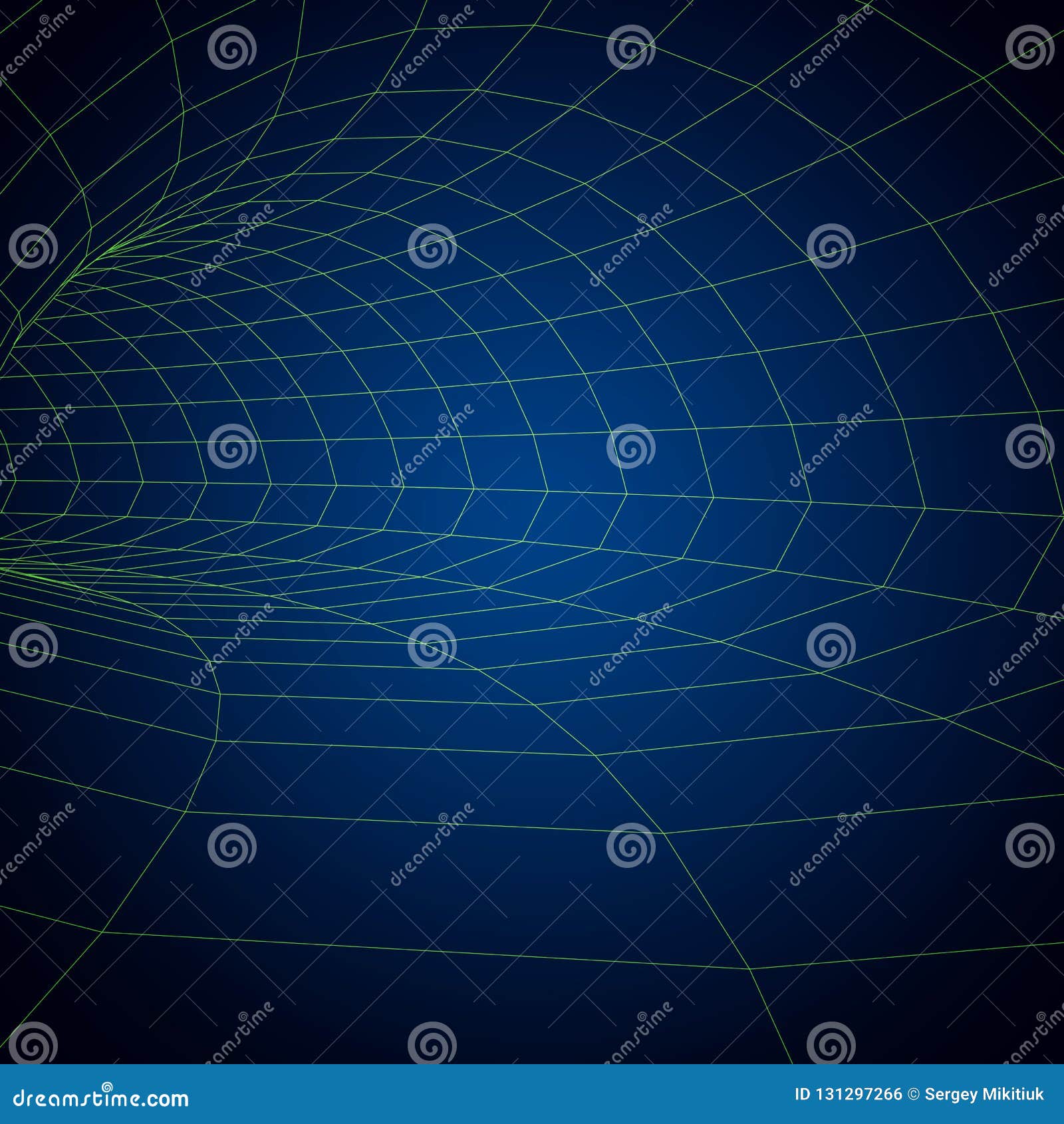 Digital 3d Wireframe Tunnel. Vector Background. Stock Vector ...