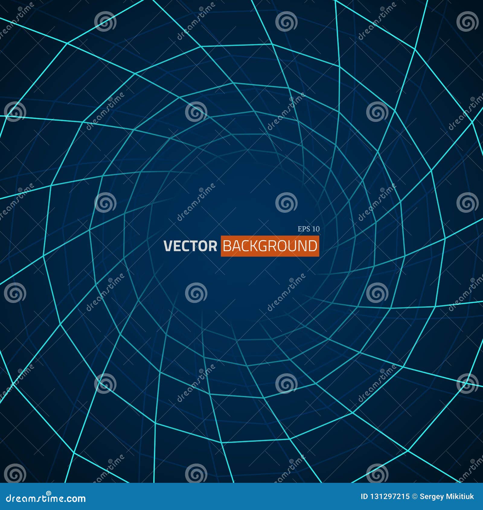 Digital 3d Wireframe Tunnel. Vector Background. Stock Vector ...