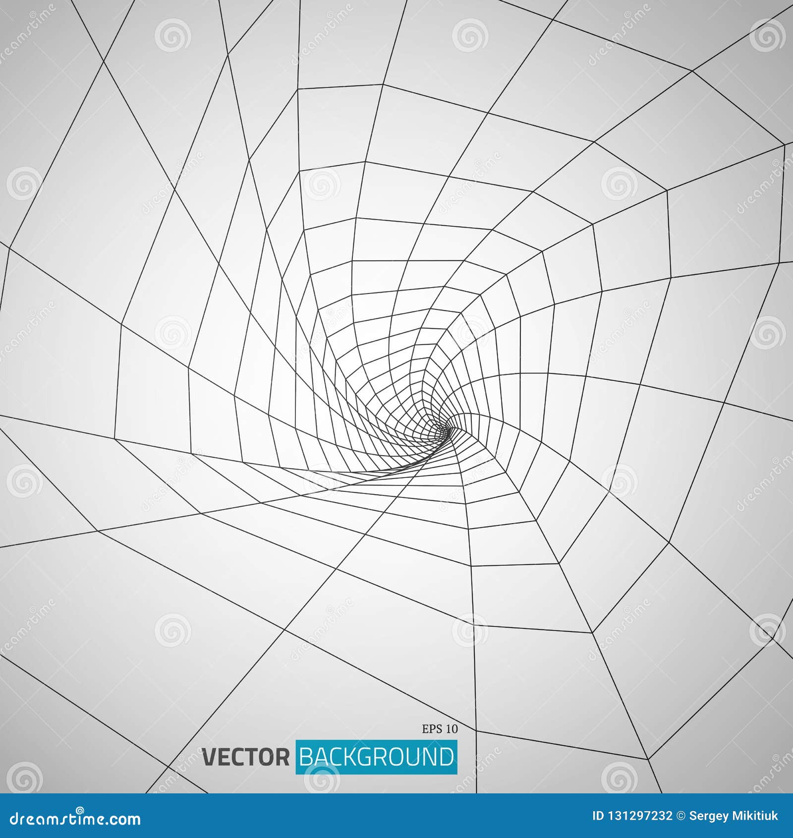 Digital 3d Wireframe Tunnel. Vector Background. | CartoonDealer.com ...